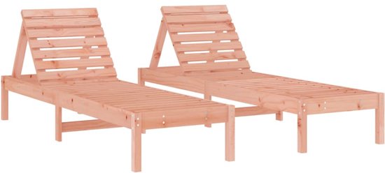 vidaXL Ligbedden 2 st 199,5x60x74 cm massief douglashout - Ligbed ...