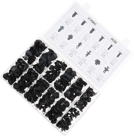 Push Type Retainer Clips - 240 Stuks met Plastic Opslag Case voor ...