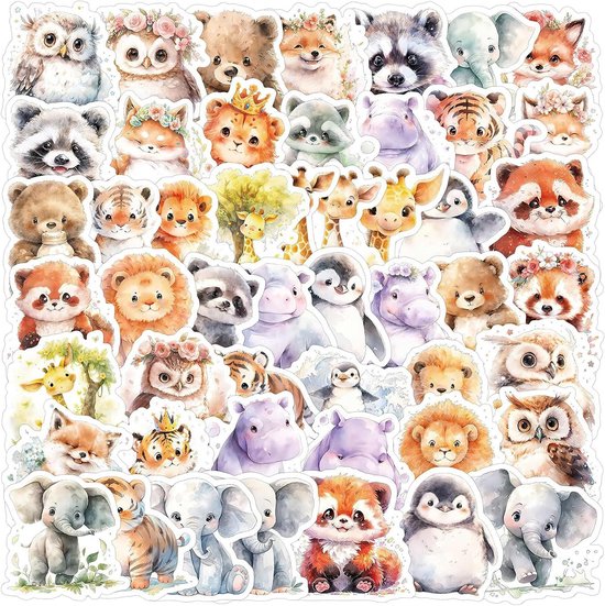 100pcs Waterproof Vinyl Animal Sticker Set for Kids - Cute Stickers for ...