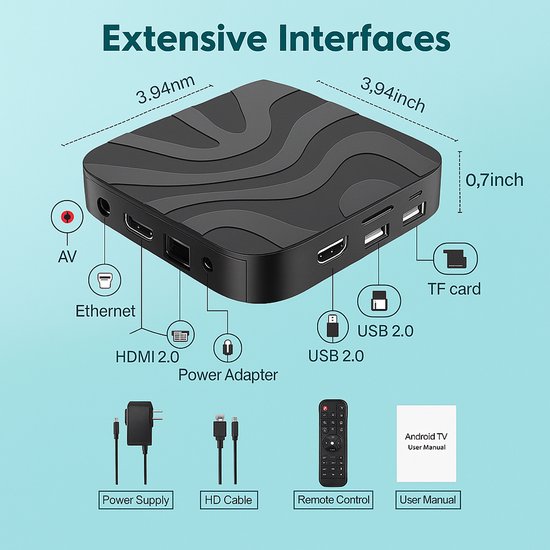 Android TV Box 2025, T95MAX Android Box 12.0 4GB RAM 32GB ROM, 6K TV ...