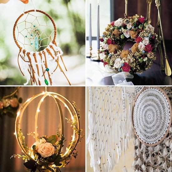 12-Pack Assorted Bamboo Wooden Rings for Crafts - 6 Sizes (8/10/13/15 ...