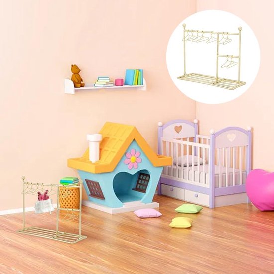 Gouden Pop Kleding Hanger Rack - Inclusief Base & 10 Stks Mini Hangers ...