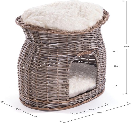 Rieten Kattenmand met Grot | Natuurlijk Kattenbed | Comfortabel en ...