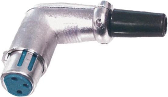 XLR 3-pins (v) haakse connector met rubberen trekontlasting / grijs ...