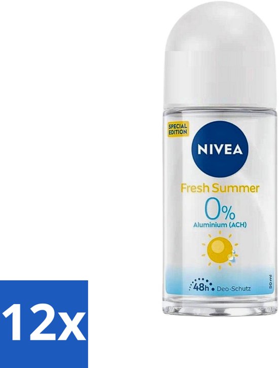 Nivea - Deo Roll-On - Fresh Summer - Special Edition - 50 ml - Voordeelverpakking - 12... | bol
