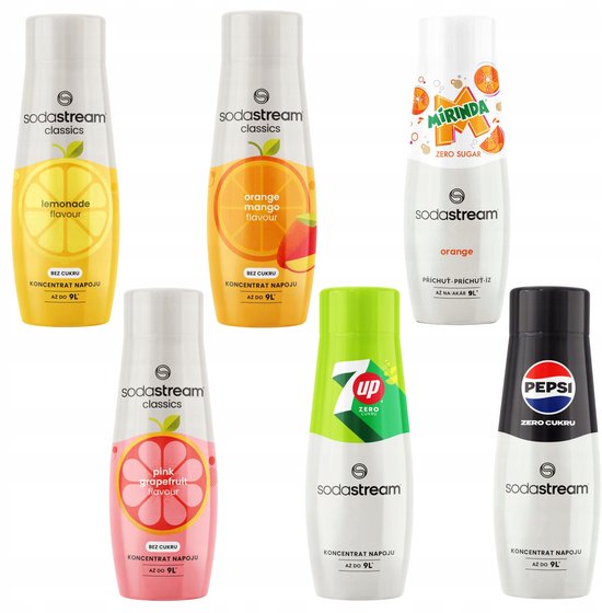 SODASTREAM SIROOP PEPSI MAX, 7UP FREE, MIRINDA ZERO, MANGO, GRAPEFRUIT ...