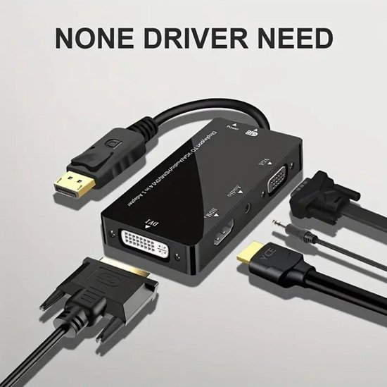 Displayport DP To 1080P 4K HDTV DVI VGA AudioJack AV Adapter Converter ...