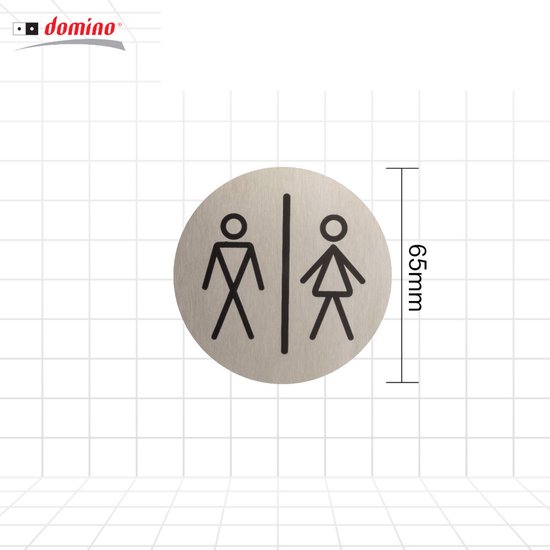 Domino Toiletbordje Dames/Heren - Roestvrij Staal INOX - WC Pictogram ...