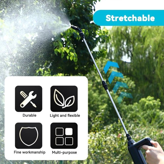 Elektrische sproeier voor dak en tuin - 74 V/1 A batterijsproeier met 3 ...