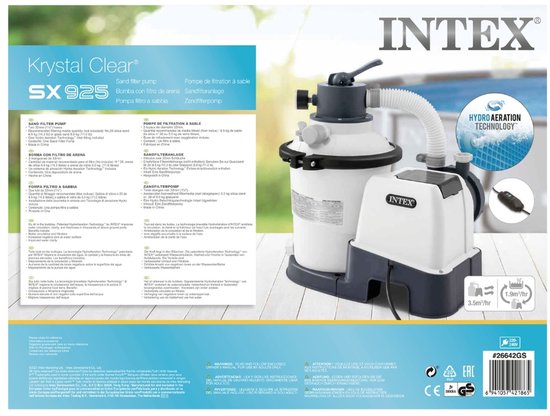 Intex - Zandfilterpomp SX925 - 3.500 L/u - Geschikt voor zwembaden tot ...