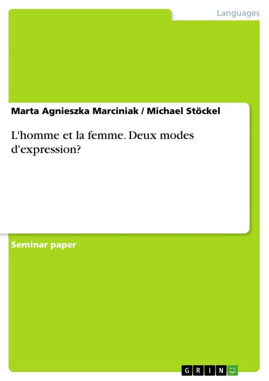 L'homme et la femme. Deux modes d'expression? (ebook), Michael Stockel ...