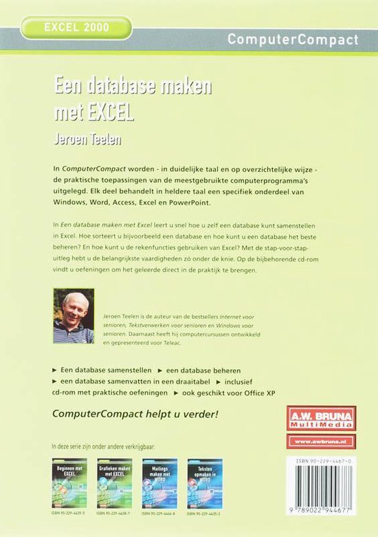 DATABASE MAKEN MET EXCEL, Jeroen Teelen | 9789022944677 | Boeken | bol DATABASE MAKEN MET EXCEL, Jeroen Teelen | 9789022944677 | Boeken | bol