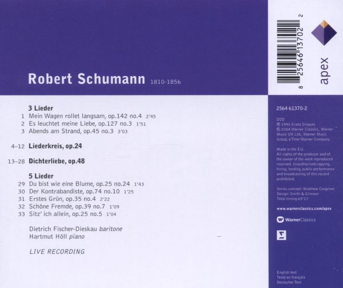 Schumann: Dichterliebe / Liederkreais, Hartmut Holl | CD (album ...