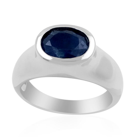 Zilveren ring met een blauwe saffier | bol