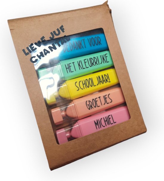 Persoonlijk afscheid school of collega cadeau eigen tekst idee juffen ...