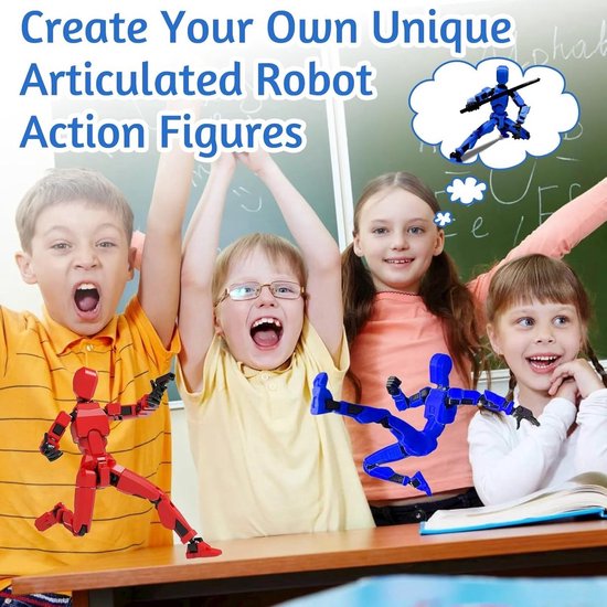 Enluxe T13 stick figure inclusief Vleuges en Stand DIY Rood/Zwart | bol