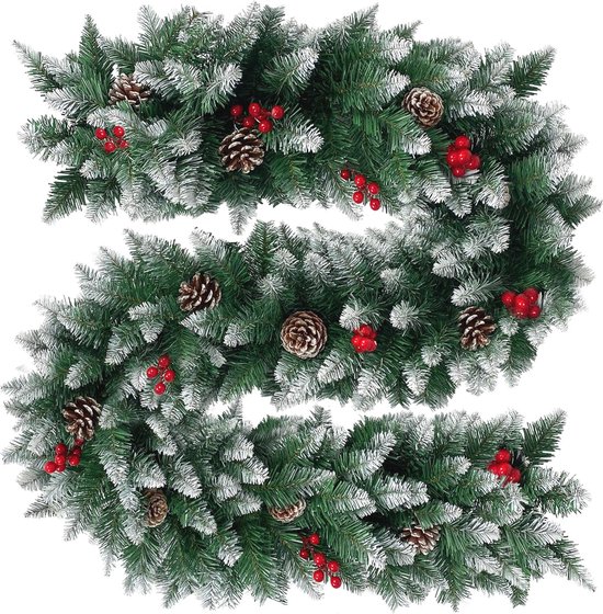 Kerstslinger met Kunstdennenappels - 2,7m Decoratie voor Binnen en ...