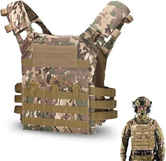 DD® Tactical Vest - Tactical Belt - Beschermvest - 34x33x8cm - Bruin | bol
