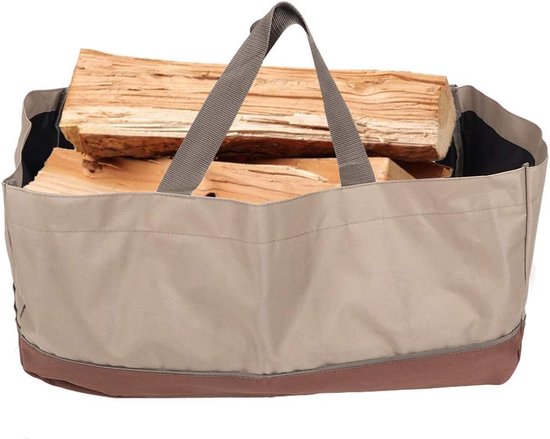Houtmand voor Haardhout - Beige 600D Oxford - Slijtvast & Lichtgewicht ...