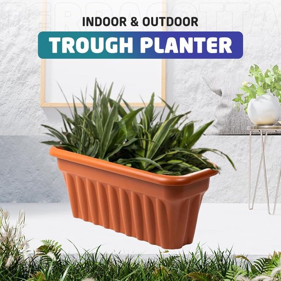 Traditionele plantenbak - weerbestendig - 1 stuk - terracotta - 60 cm | bol