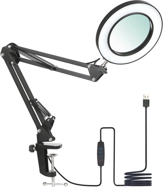 Vergrootglas met Licht en Verstelbare Arm - 8x Vergrootglas met 64 ...