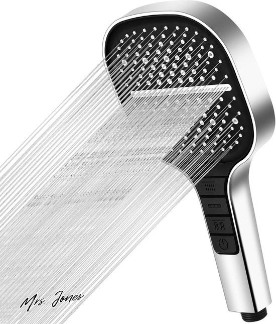 Mrs. Jones Waterbesparende douchekop met stopknop en 7 straalsoorten ...