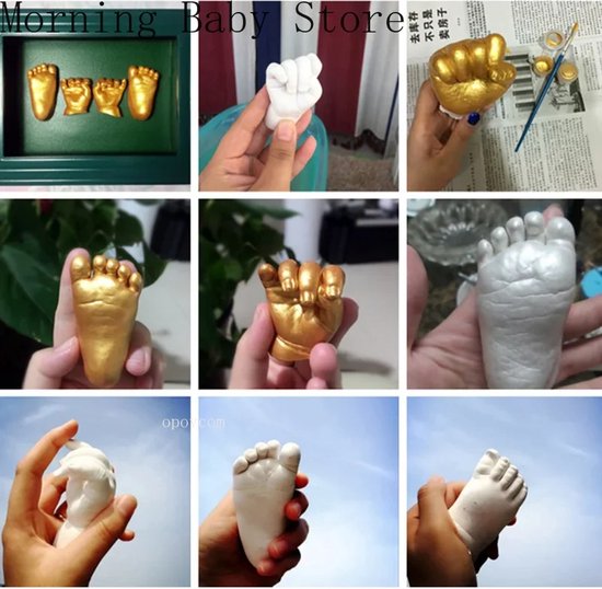 DIY Gold Set Hand- en Voetafdruk Mold voor Baby – Gips Casting Kit ...