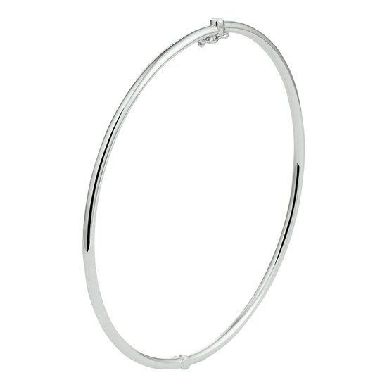 Zilgold bangle scharnier – Massief ronde buis 2 mm – Witgoud/Zilverkern ...