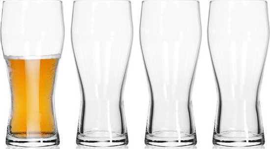 4x Bierglazen 370 ml - Glas voor bier 4 stuks | bol