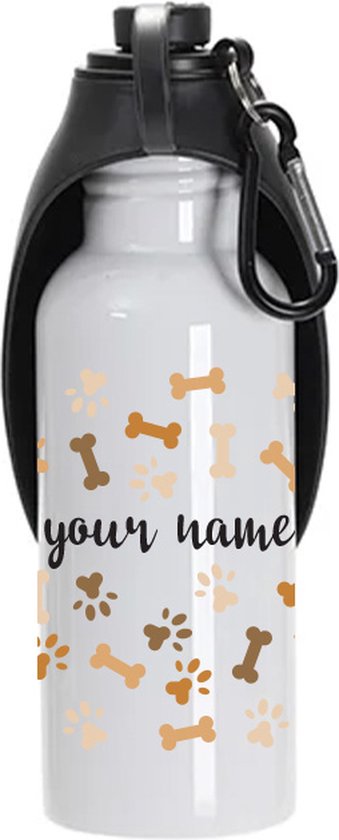 Honden Drinkfles "Botten" Gepersonaliseerd met Naam - 600 ml - RVS ...