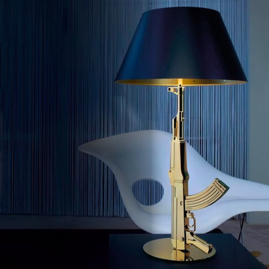 Tafellamp Vloerlamp AK-47 Gun lamp Goud | bol