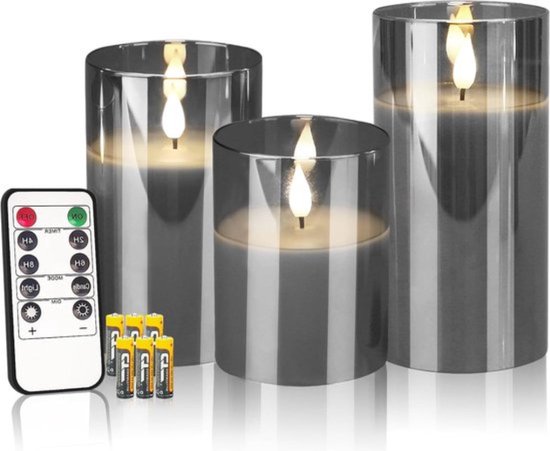 Led Kaarsen met Bewegende Vlam Realistische flikkerende kaarsen 3D ...
