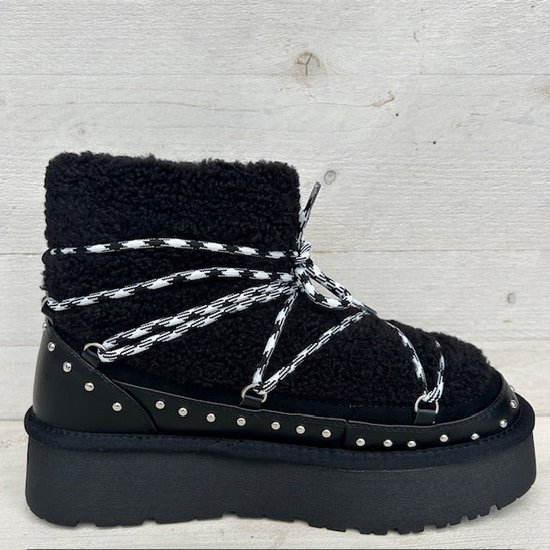 Cozy teddy boots zwart Zwart / 38 | bol