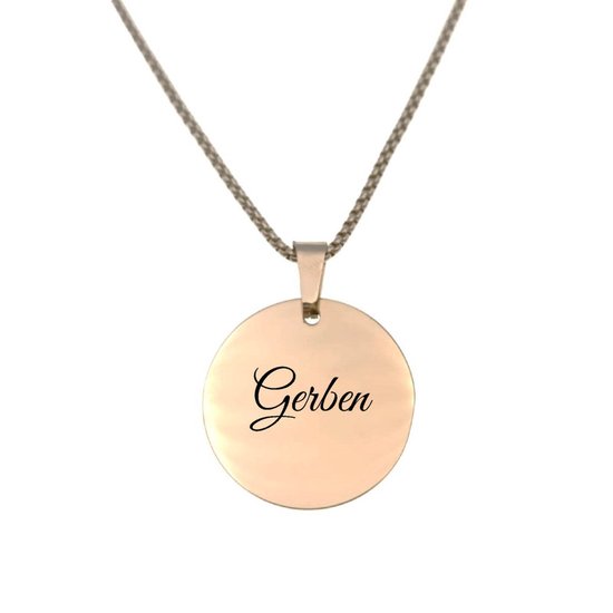 Ketting RVS Met Naam Gravering - Gerben - Rosegoud - Rond | bol