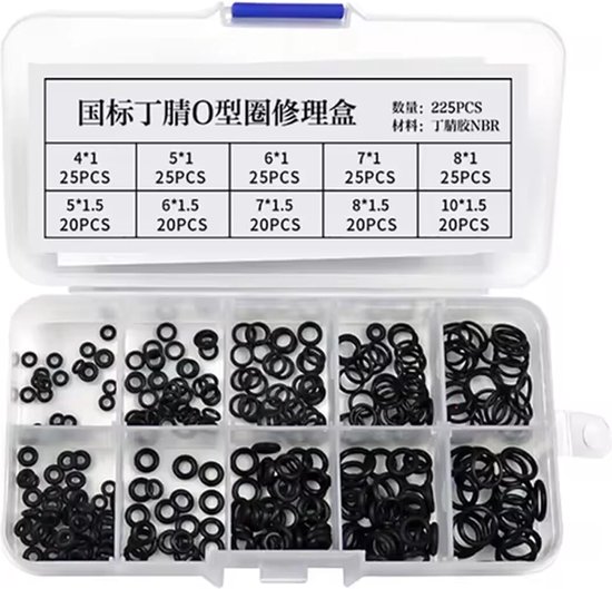 Platte Ringen Assortiment Nylon - O Ringen - Platte Sluitringen - 225 ...