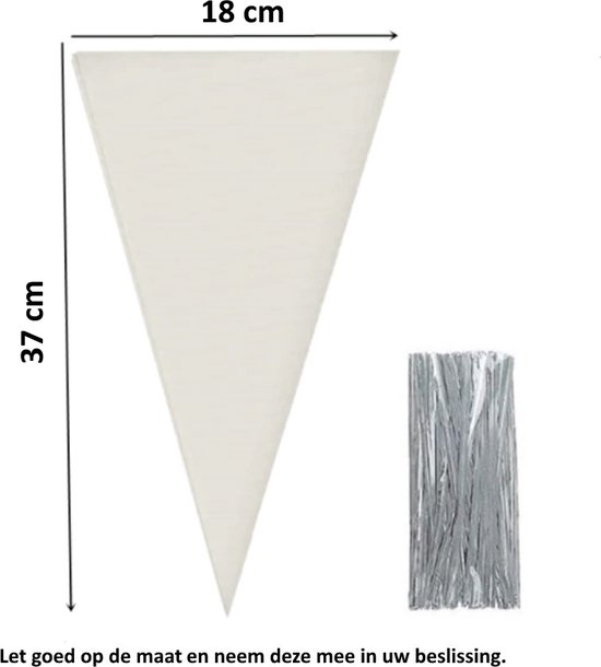 50 Langwerpige Puntzakken met zilverkleurige sluitstrips - Kado ...