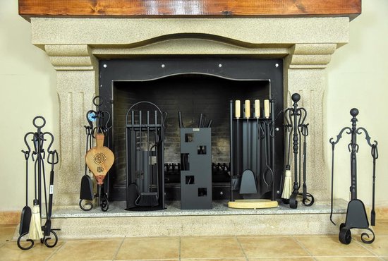 Mrs. Jones Open haard set - Ovaal - 4-delig - Zwart | bol