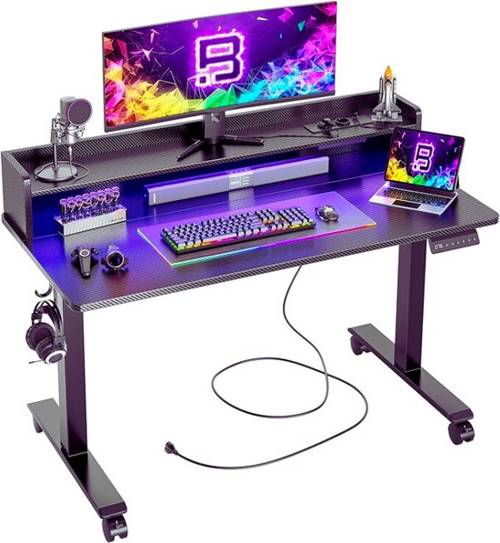 Elektrisch In Hoogte Verstelbaar L-Vorm Bureau 150 Cm - Zit- En Sta ...