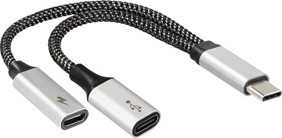 Maxtrack USB-C Adapter [1x USB-C stekker - 2x USB-C bus (Power Delivery ...