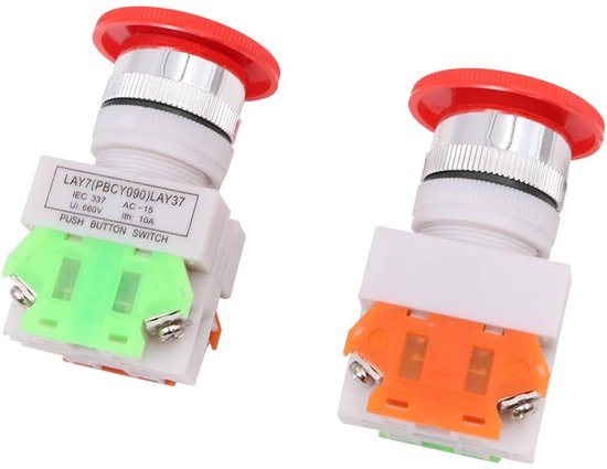 Emergency Stop Button Rotary Switch Knobs 1NO 1NC with Emergency Stop ...
