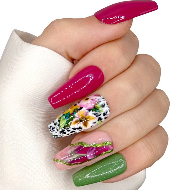 SD Press on Nails - No. 31 Overdrive - Plaknagels met nagellijm - Lang ...