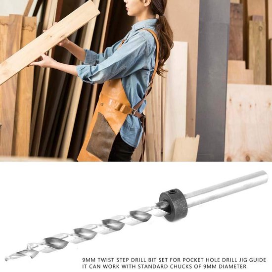 Spiraalboorset 9 mm ronde schacht voor zakgatboor - met moersleutel ...