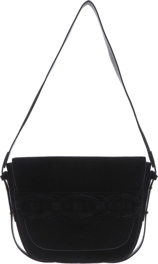 COCCINELLE Leren Schoudertas Avondtas Gitane Suede Crossbody Bag Noir Zwart | bol