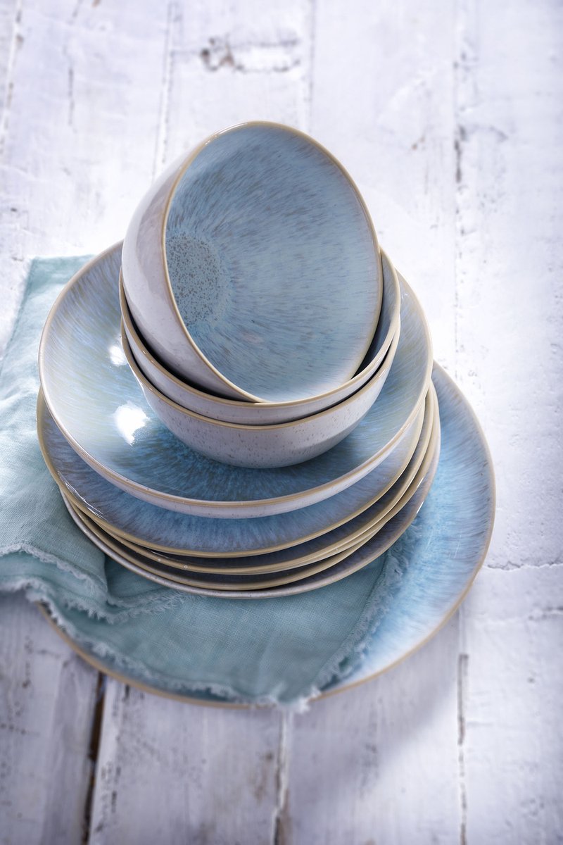 Palmer Serviesset Light Blue Sea Stoneware 6-persoons 24-delig Blauw | bol.com