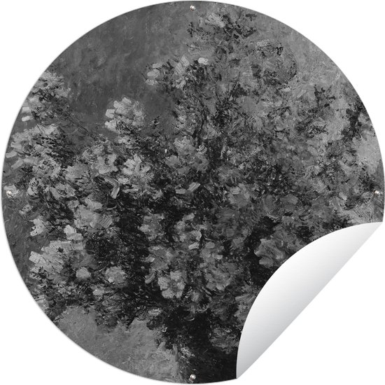Cercle de jardin Vase de fleurs de mauve en noir et blanc - Peinture de ...