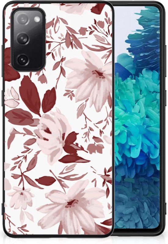 GSM Hoesje Samsung Galaxy S20 FE Silicone Back Case met Zwarte rand Watercolor Flowers | bol.com