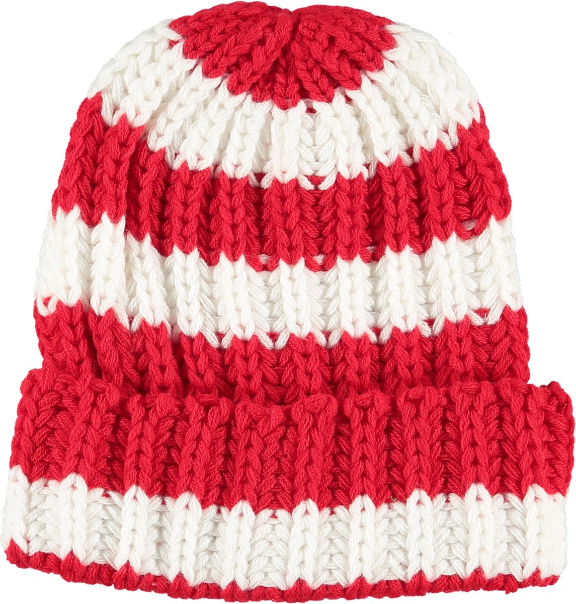 Apollo - Feestmuts gebreid - Warme feestmuts - Rood-wit - one size ...