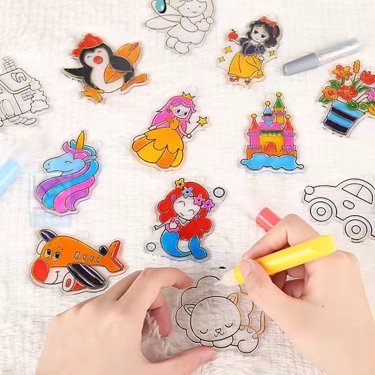 BOTC Knutselpakket voor kinderen - DIY Window Cling Art Kit-Hobby Kit ...