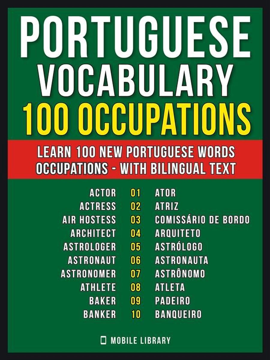 Learn Portuguese Vocabulary 8 - Portuguese Vocabulary - 100 Occupations ...