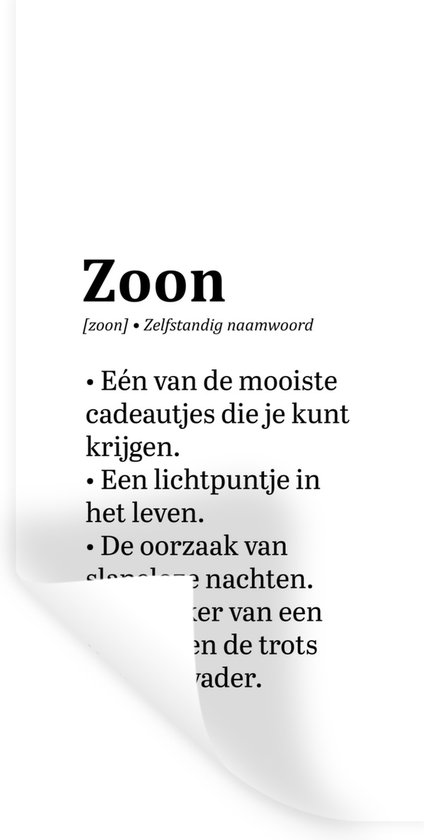 Muurstickers - Sticker Folie - Zoon - Woordenboek - Tekst - Definitie ...